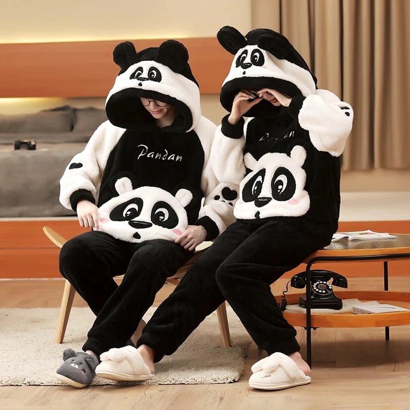 Pyjama couple panda pilou-pilou • Tous en Pyjama