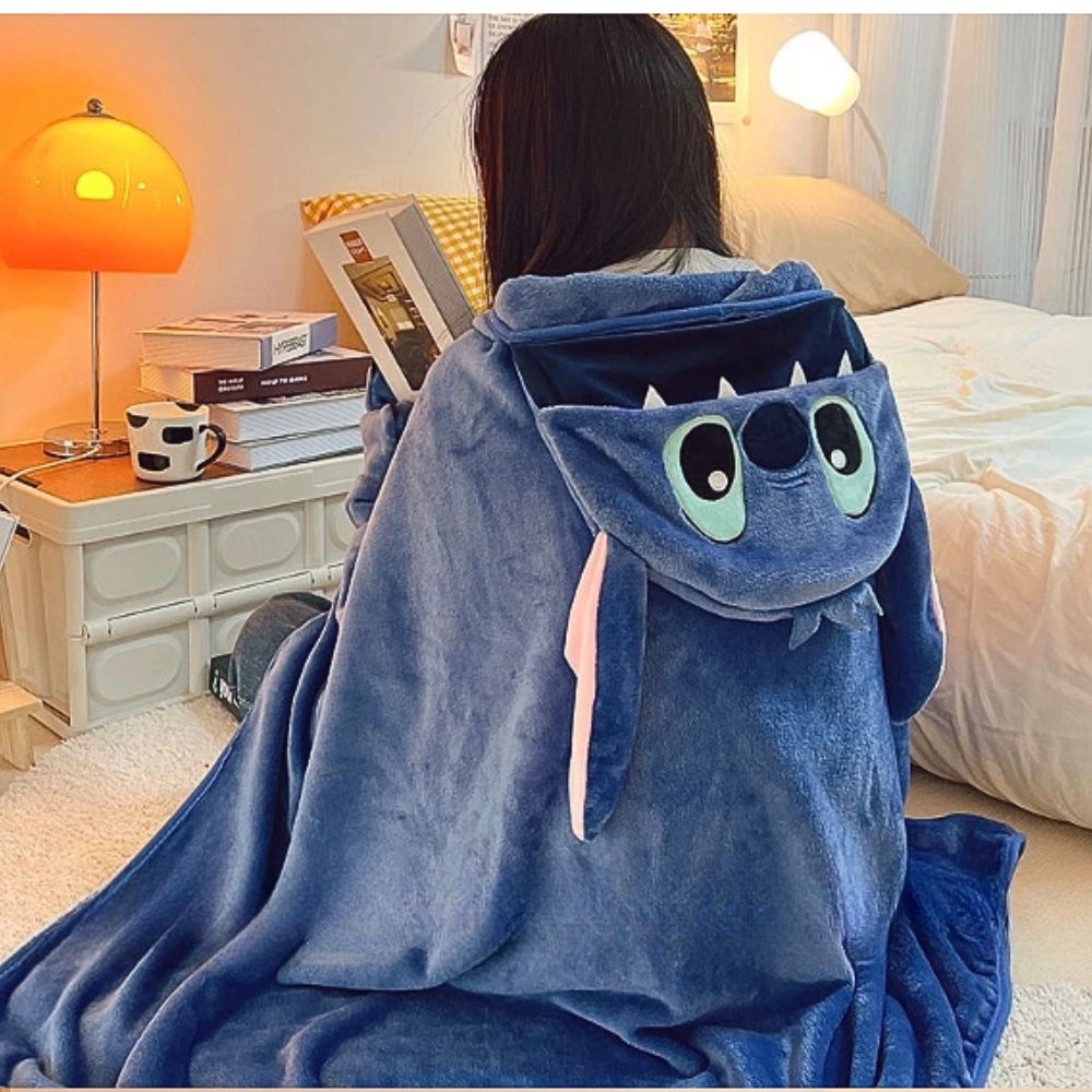 Plaid couverture à capuche Stitch • Tous en Pyjama